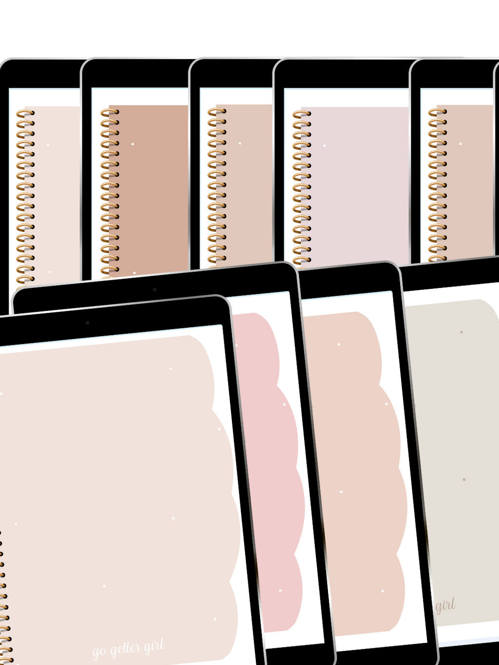 Digital Planner Cover 10 PACK (Solid Neutral Scalloped Ipad Covers ...